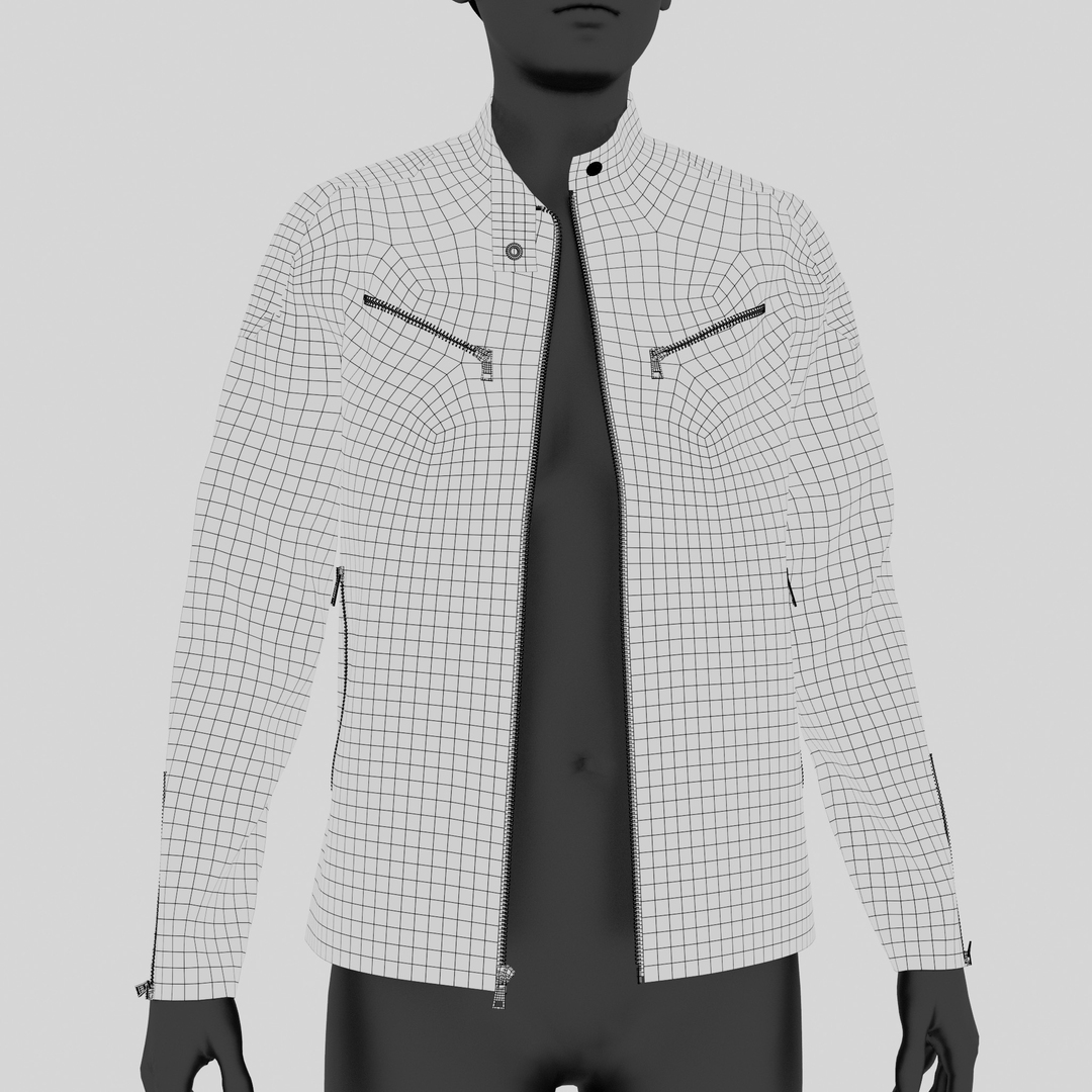 3D Model Womens Denim Jacket With A Zipper - TurboSquid 2210369