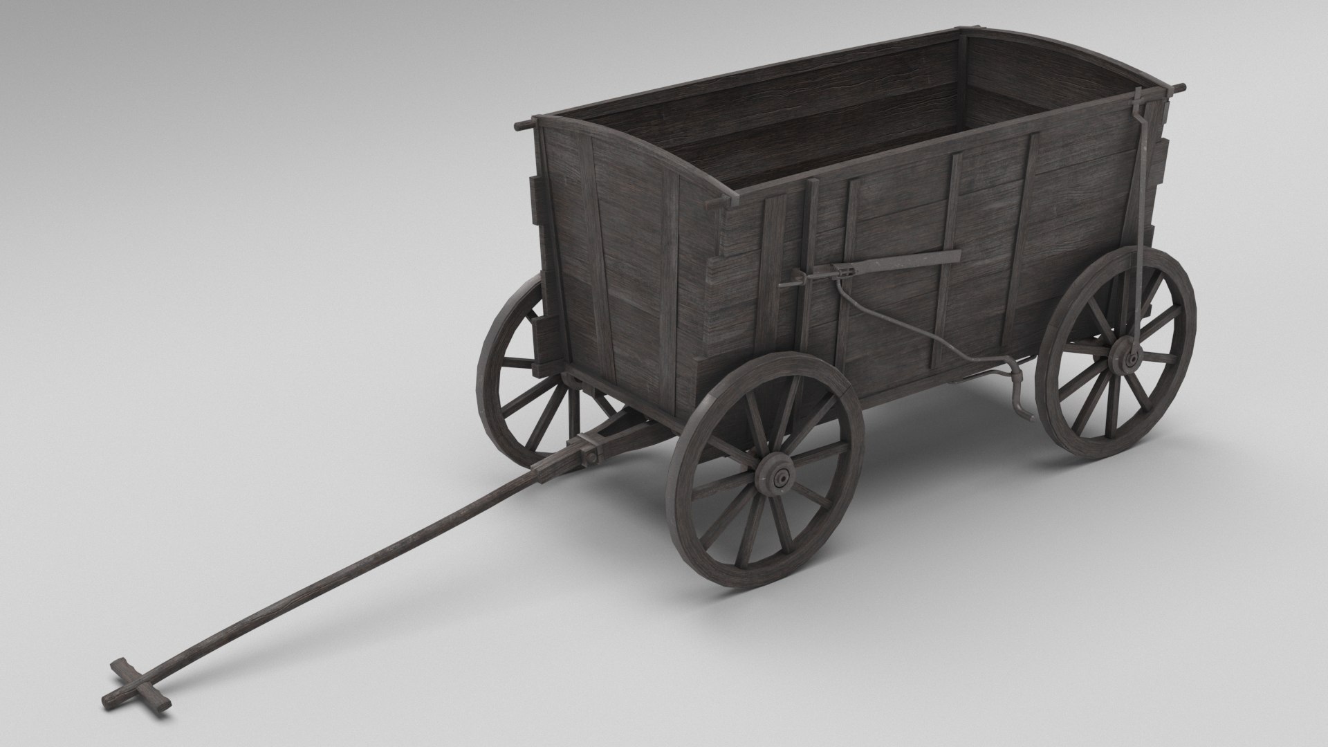 Wooden Cart 3D Model - TurboSquid 1792569