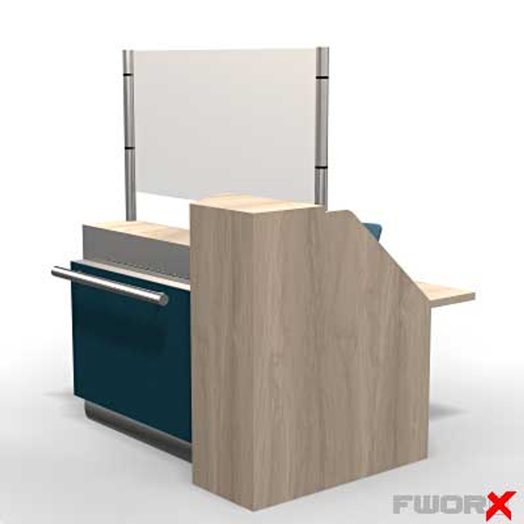 counter desk 3d model