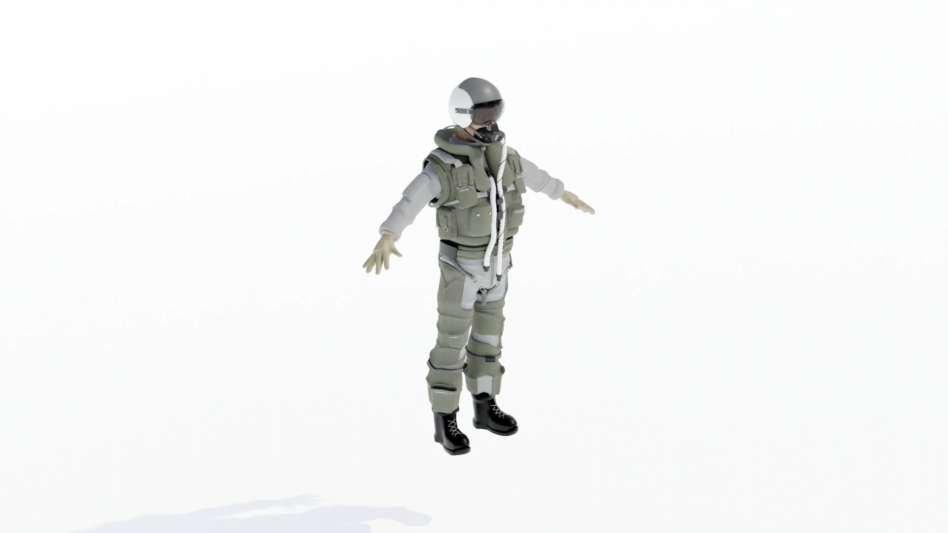 Combat Fighter Pilot 3d Model