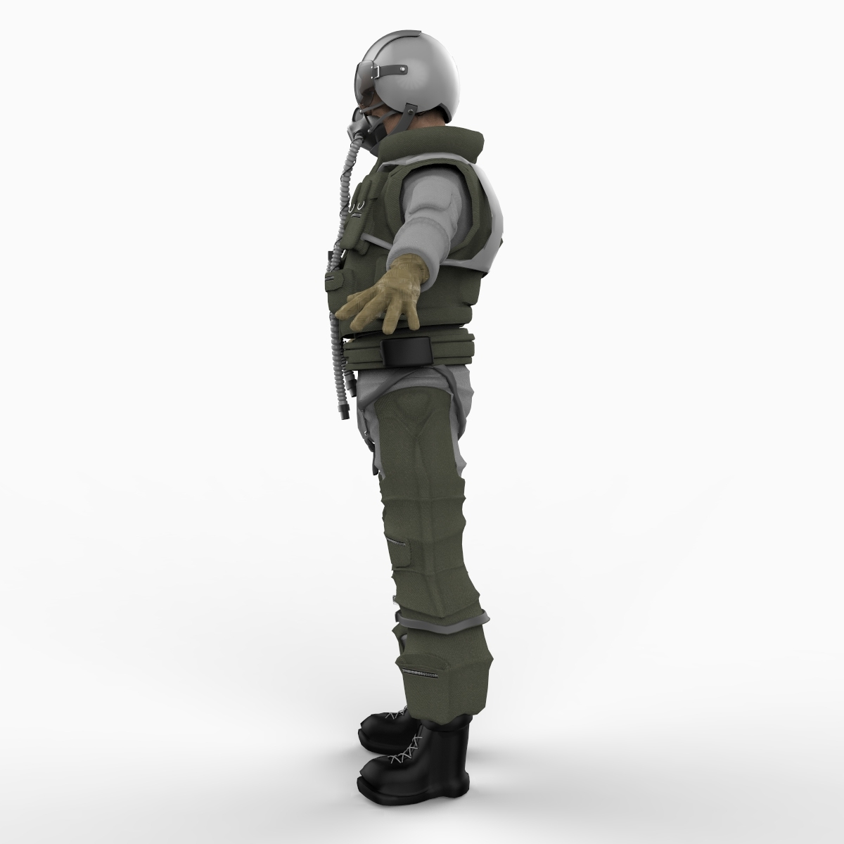 combat fighter pilot 3d model