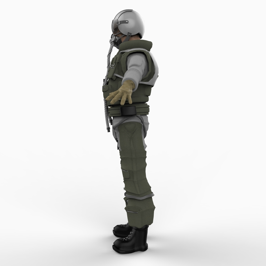 combat fighter pilot 3d model