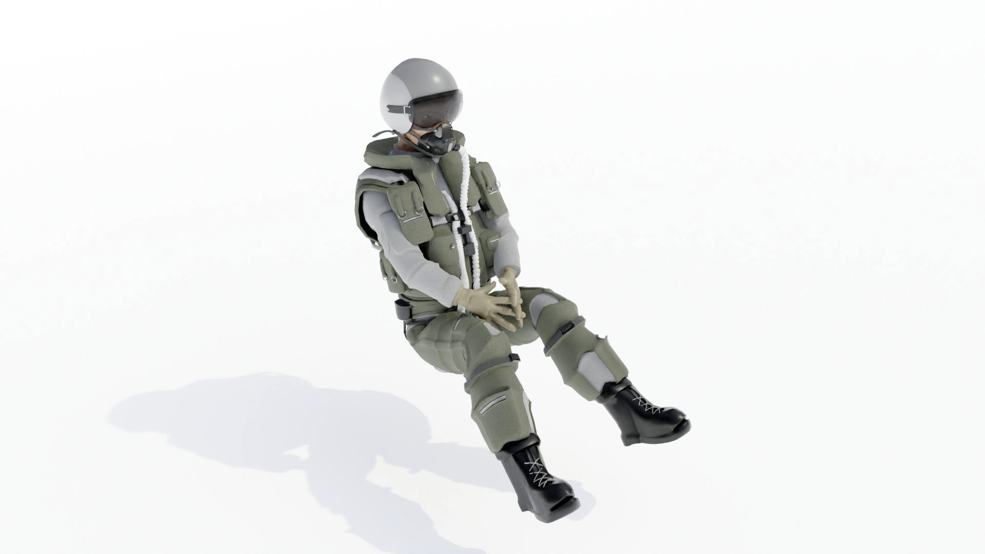 Combat Fighter Pilot 3d Model