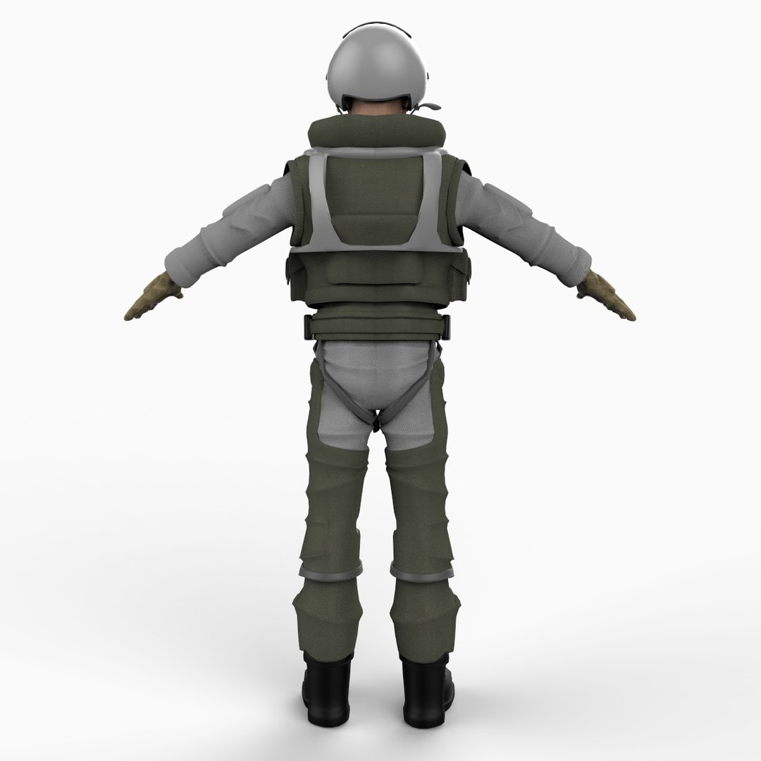 Combat Fighter Pilot 3d Model