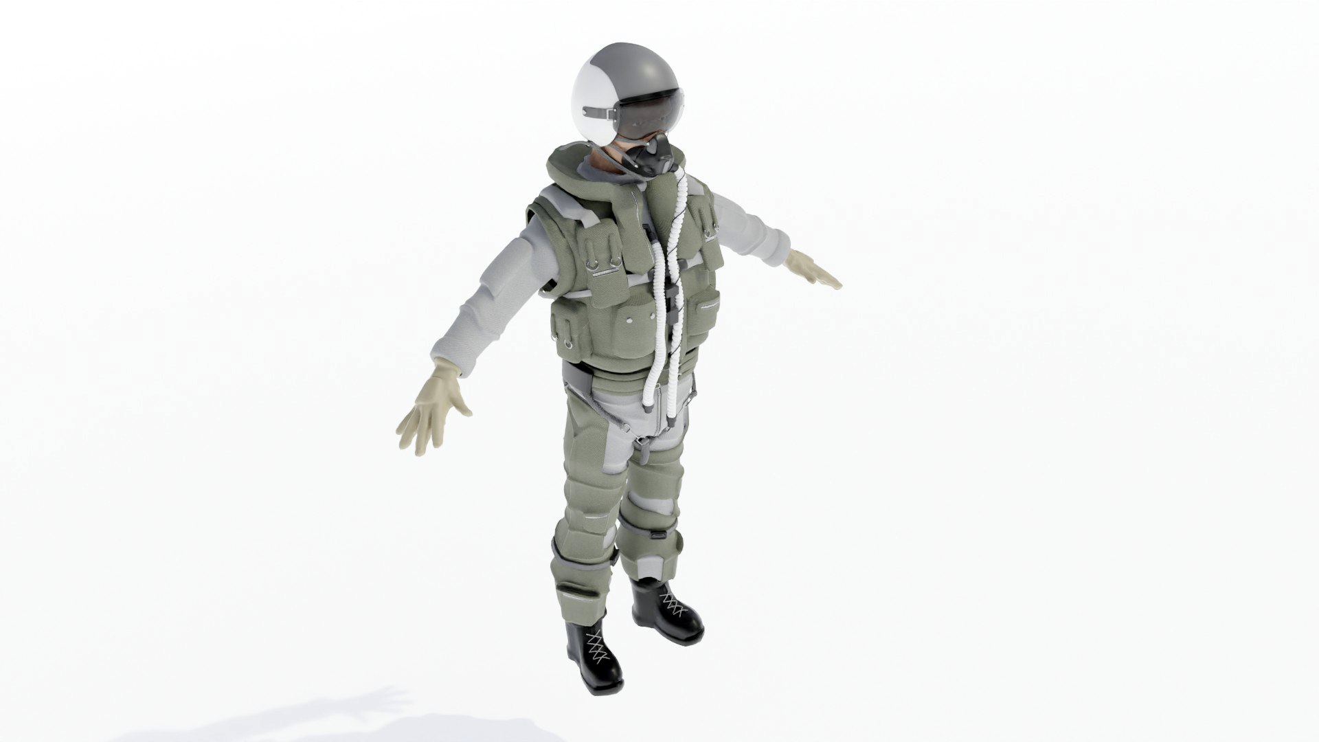 Combat Fighter Pilot 3d Model