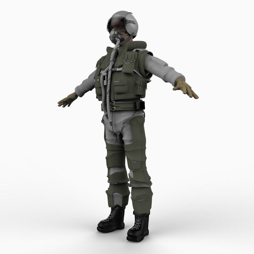 Combat Fighter Pilot 3d Model