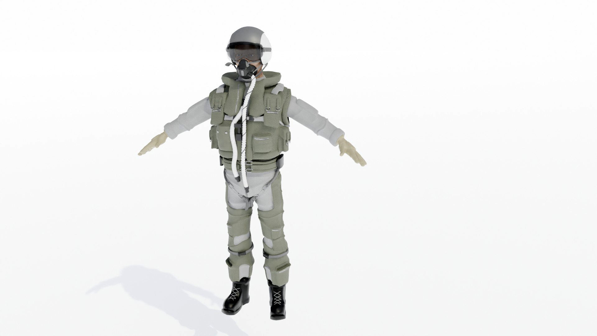 Combat Fighter Pilot 3d Model