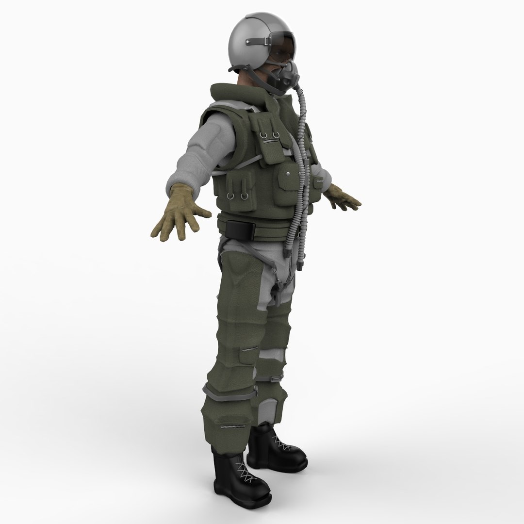 Combat Fighter Pilot 3d Model