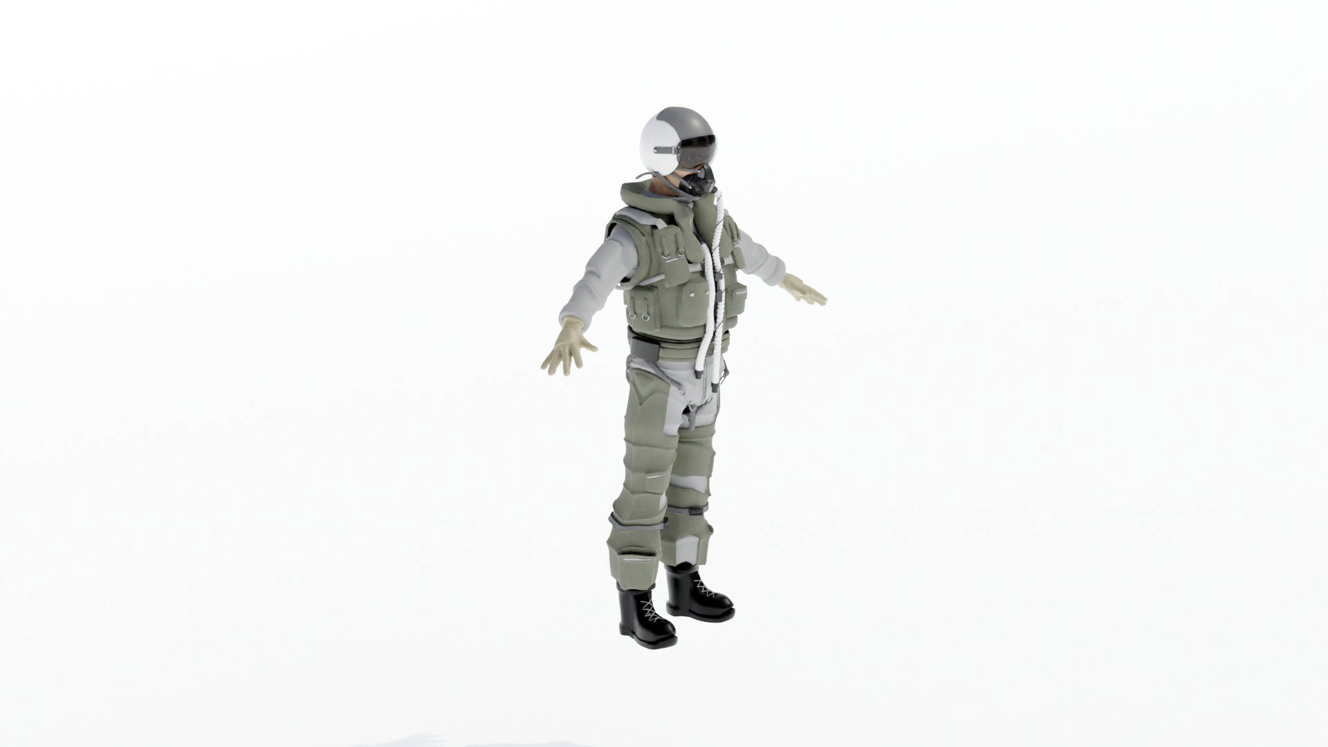 Combat Fighter Pilot 3d Model