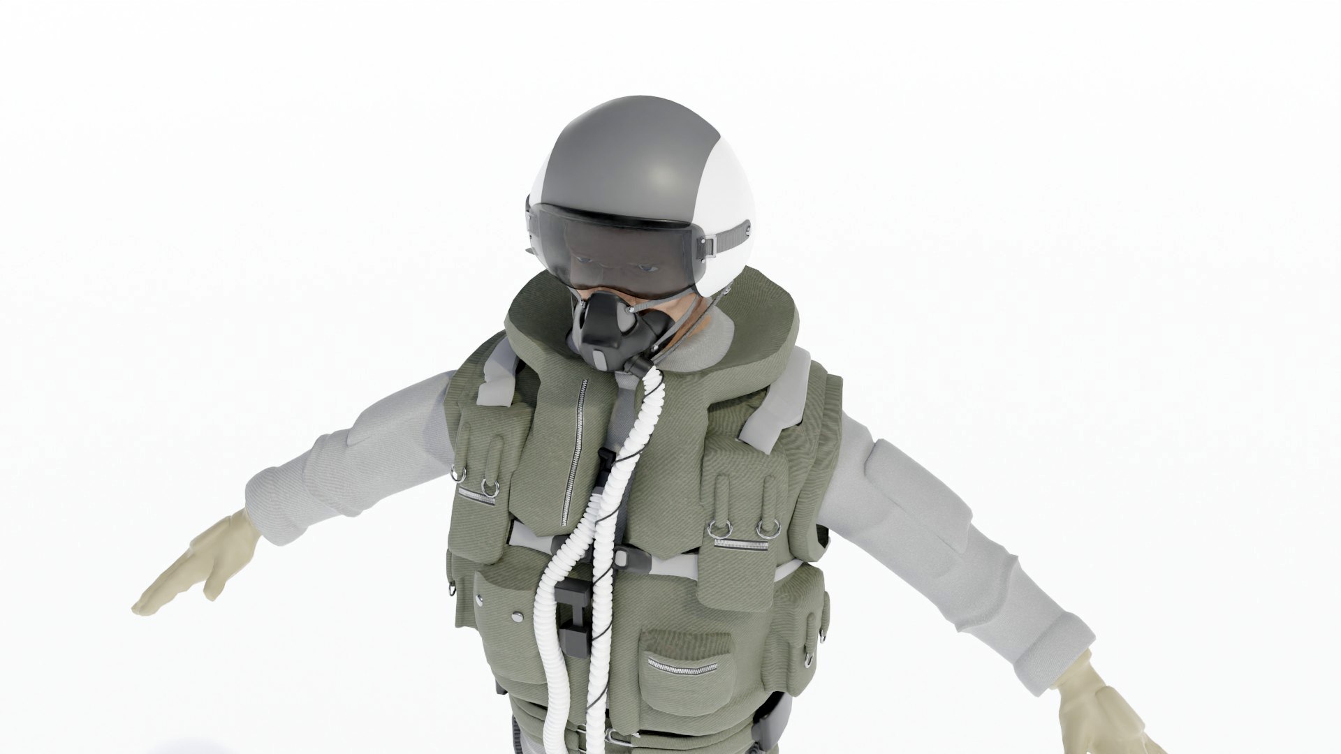 Combat Fighter Pilot 3d Model