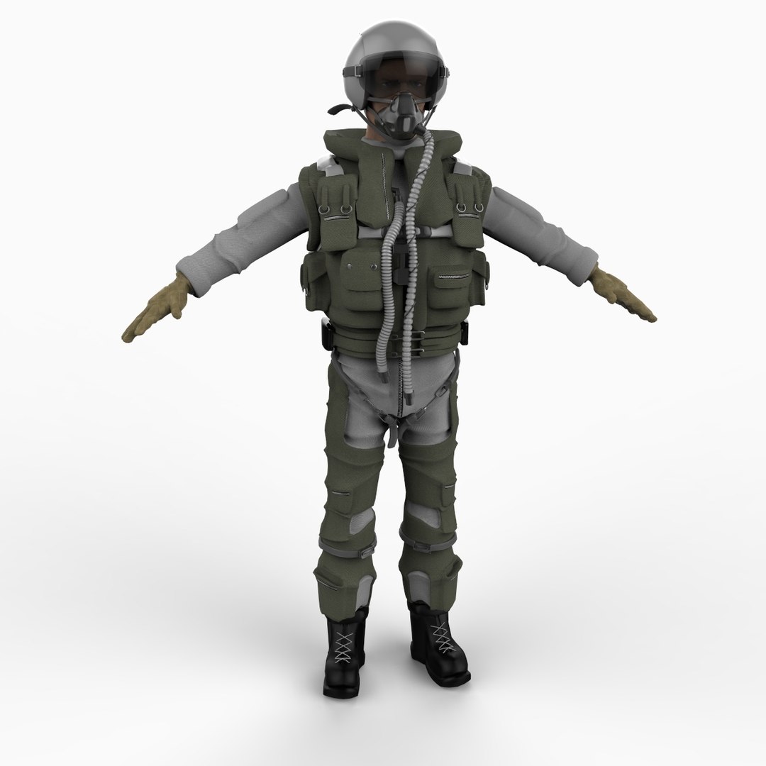 Combat Fighter Pilot 3d Model