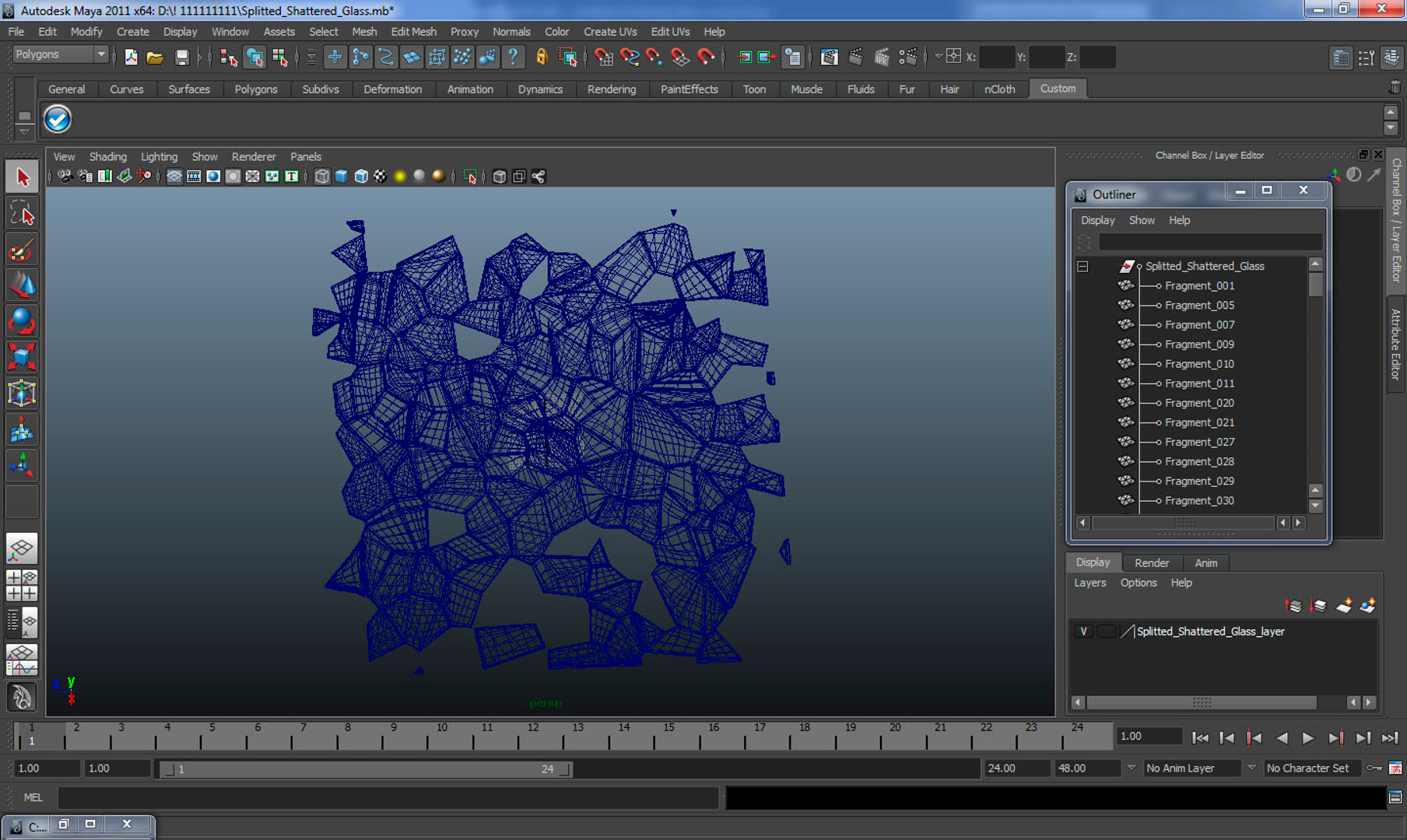 Splitted shattered glass 3D model - TurboSquid 1446433