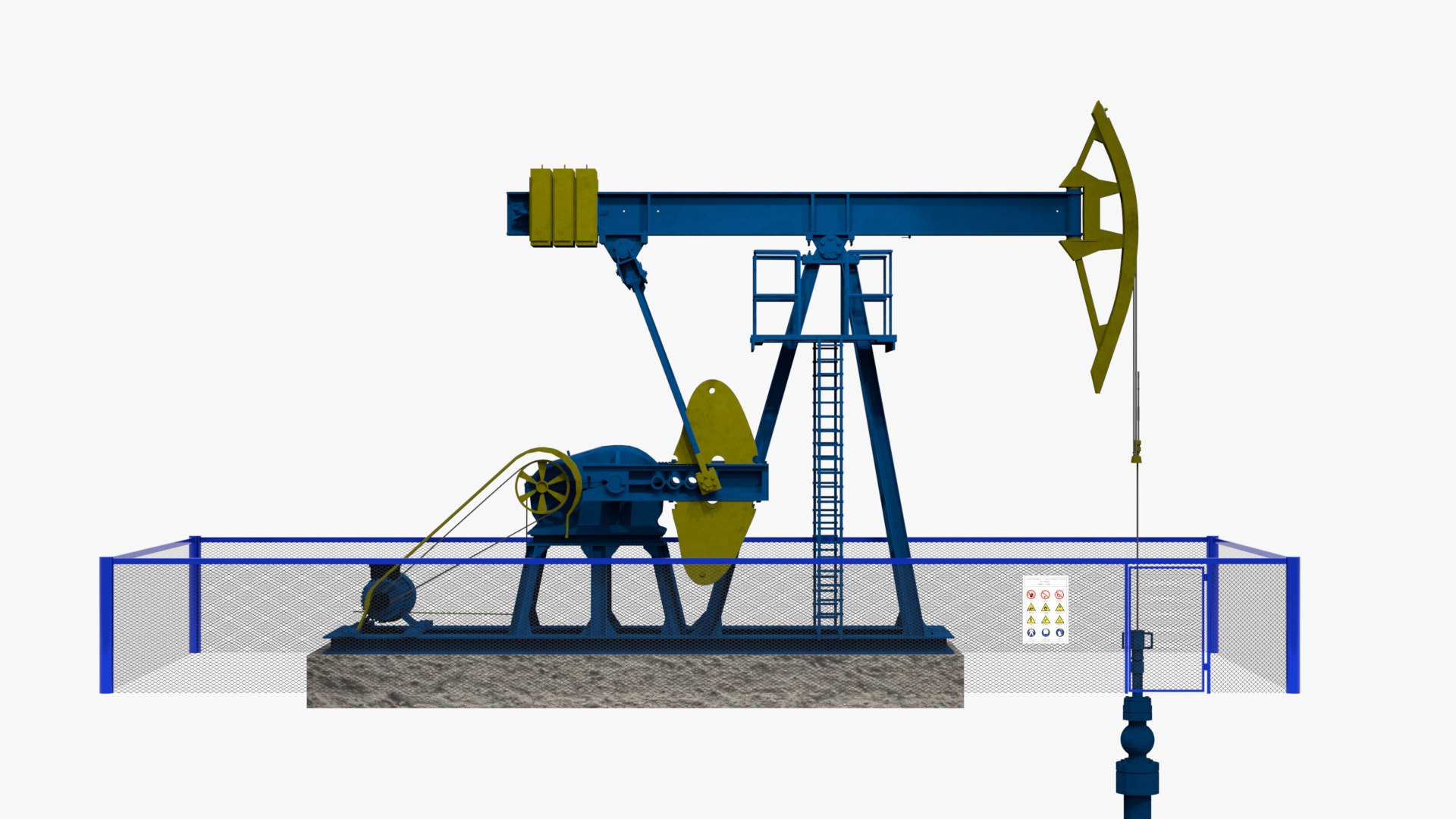 3D Oil Pump Jack Model - TurboSquid 2002334