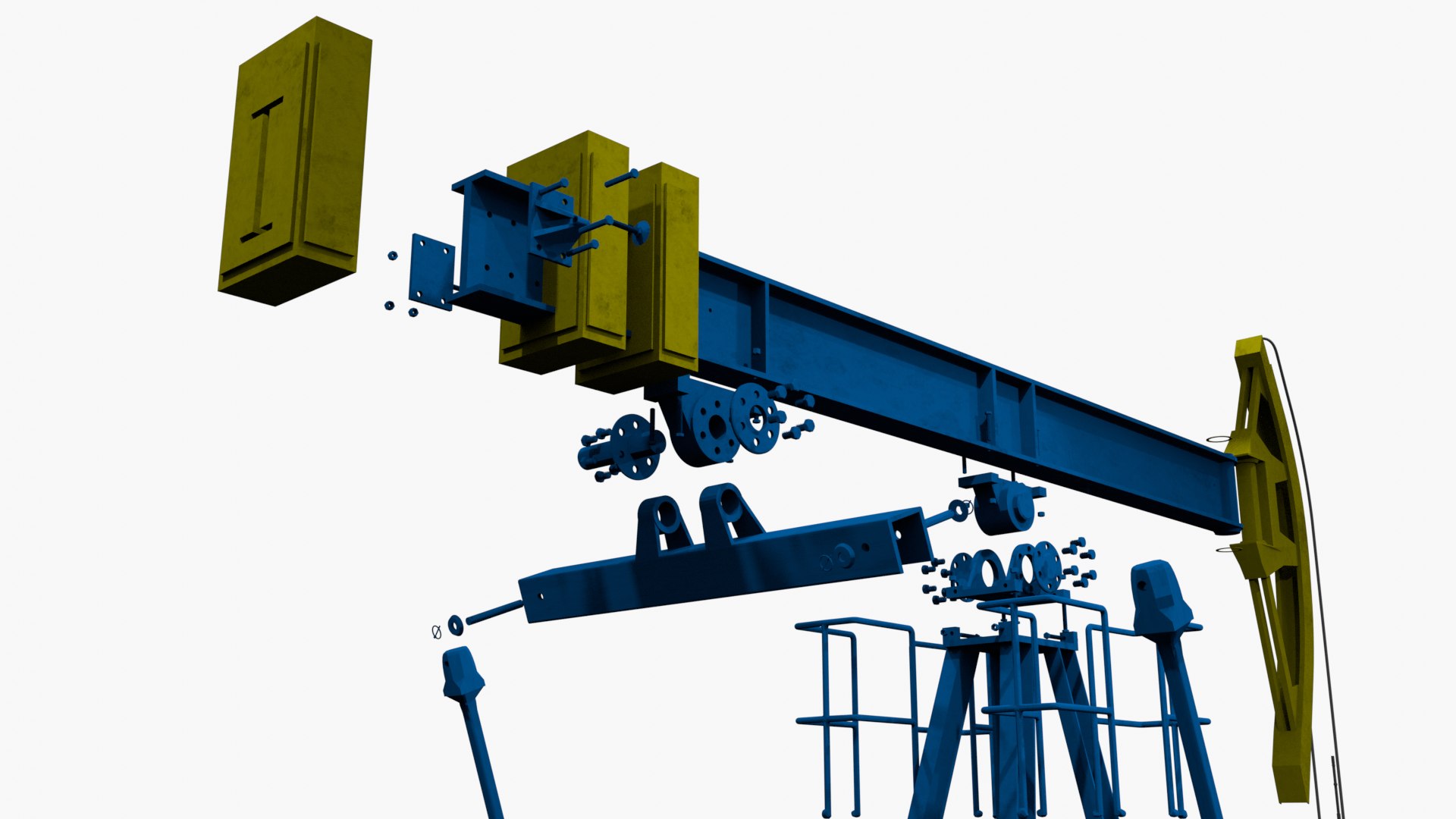 3D Oil Pump Jack Model - TurboSquid 2002334