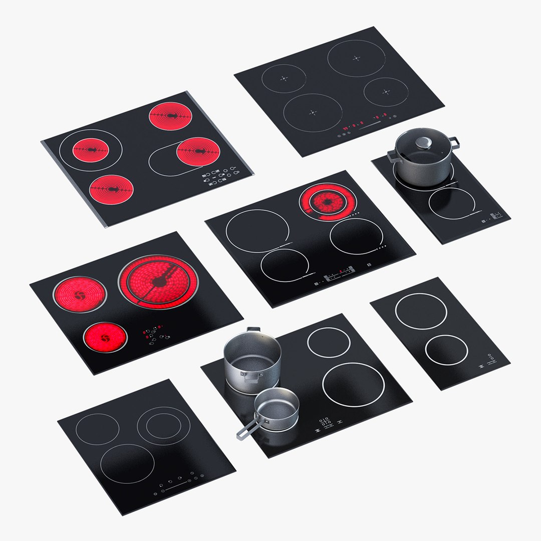 L3DV01G11 - kitchen hobs set 3D - TurboSquid 1821113