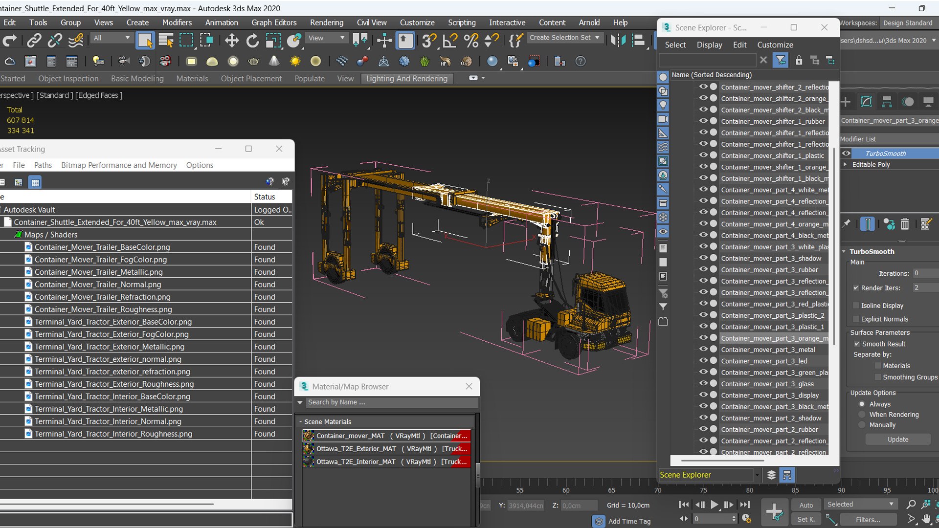 Container Shuttle Extended For 40ft Yellow 3D Model - TurboSquid 2431532