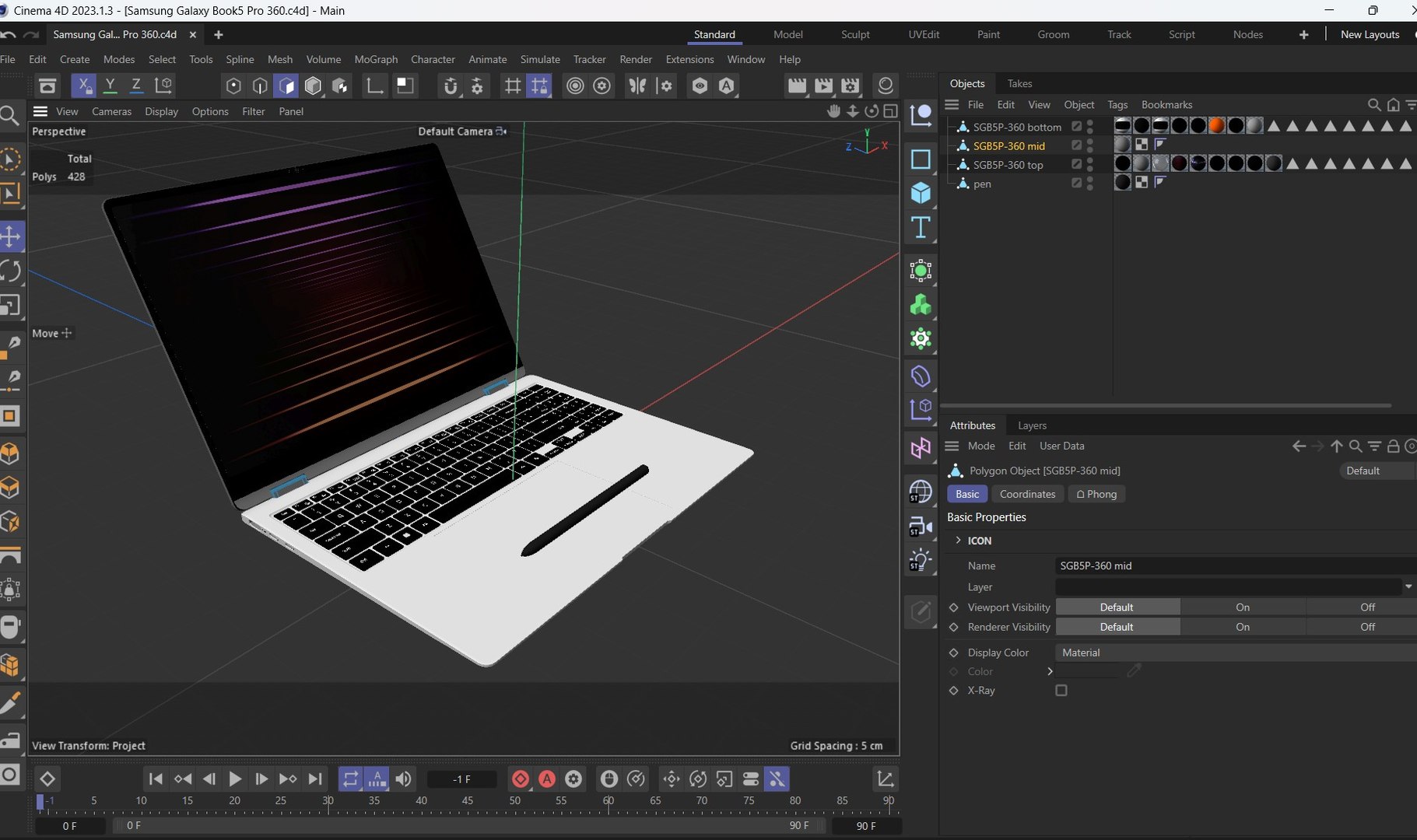 3D Samsung Galaxy Book5 Pro 360 Model - TurboSquid 2297478