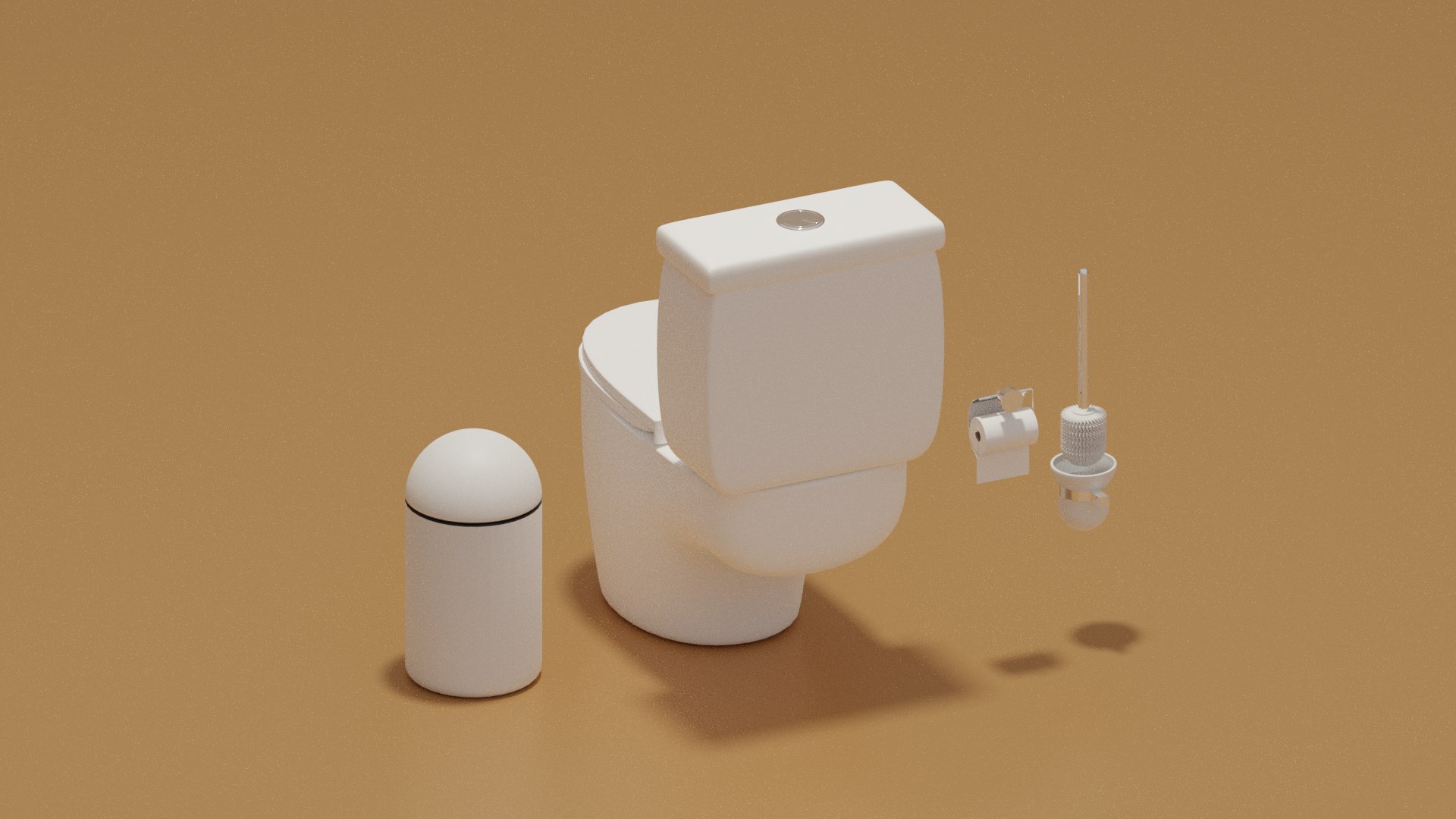 3D Toilet Toile TBrush Toilet Paper Model - TurboSquid 1753712