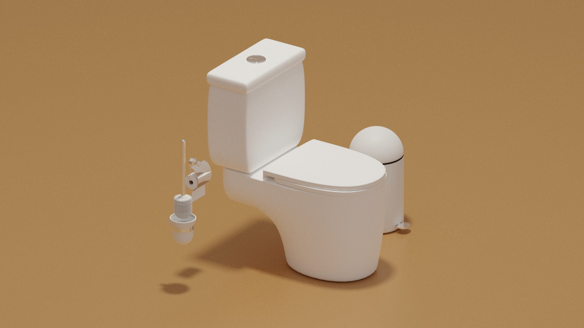 3D Toilet Toile TBrush Toilet Paper Model - TurboSquid 1753712