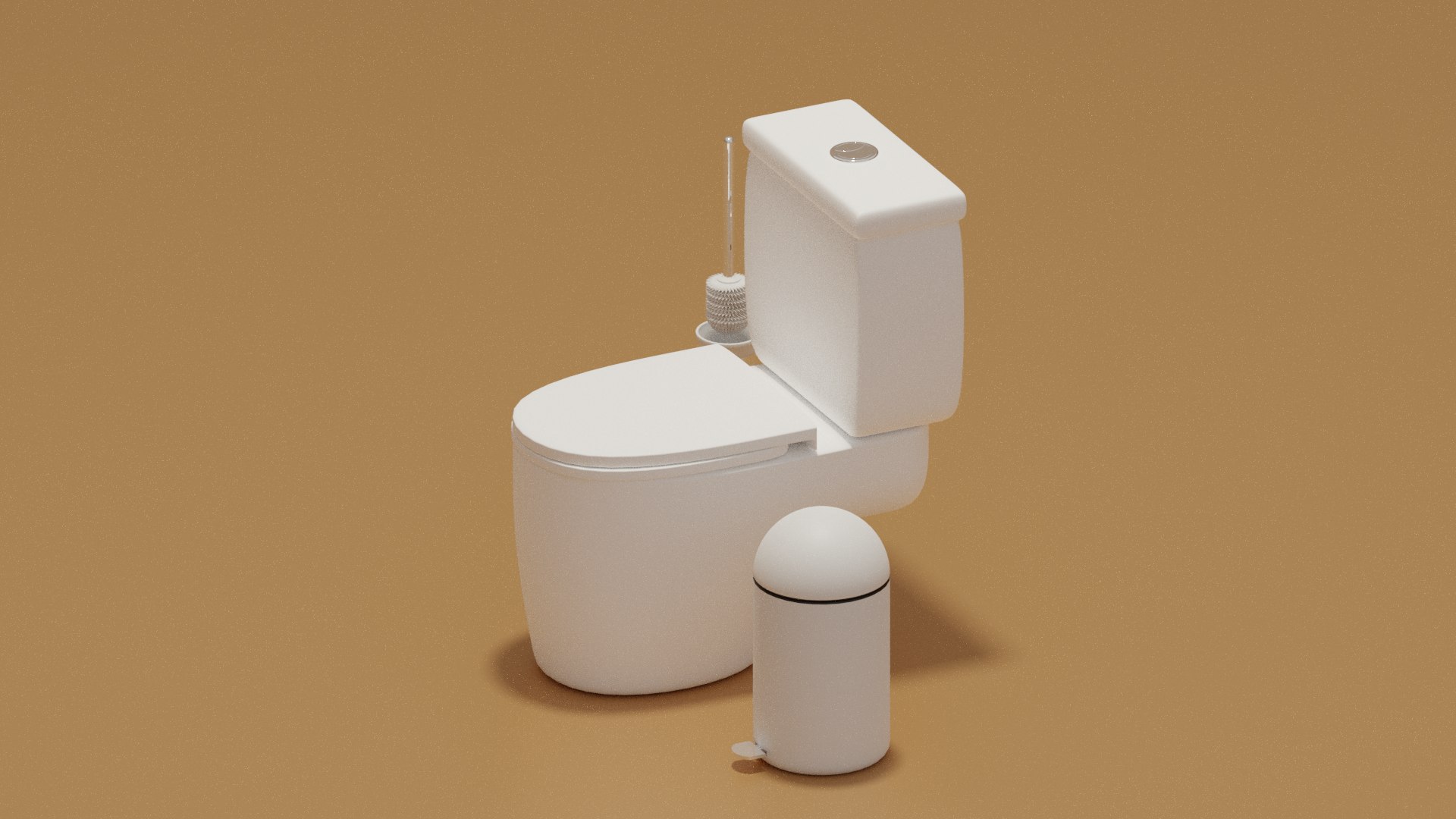 3D Toilet Toile TBrush Toilet Paper Model - TurboSquid 1753712