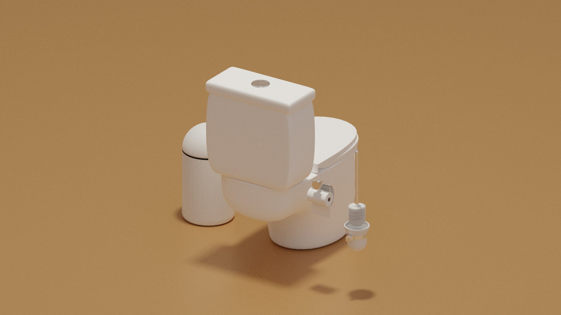 3D Toilet Toile TBrush Toilet Paper Model - TurboSquid 1753712