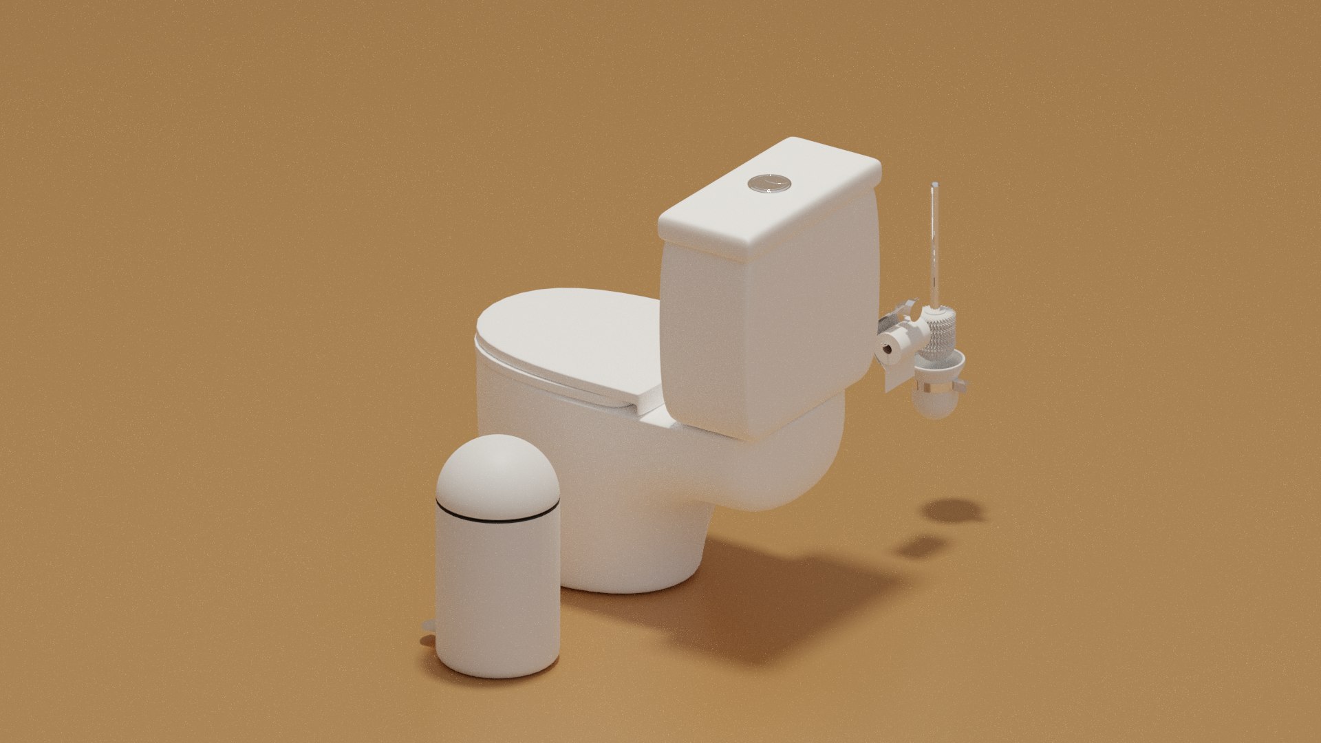 3D Toilet Toile TBrush Toilet Paper Model - TurboSquid 1753712