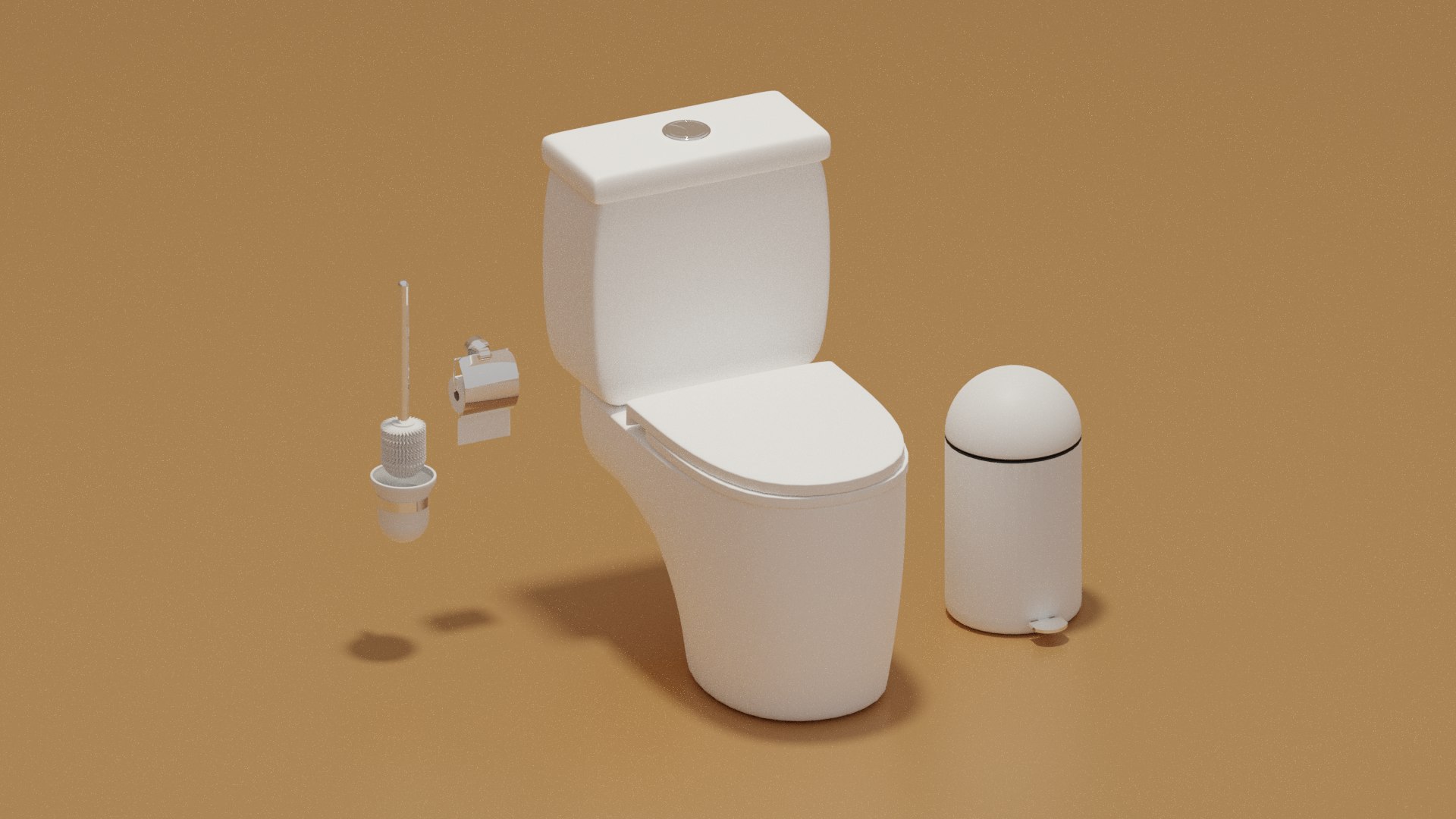 3D Toilet Toile TBrush Toilet Paper Model - TurboSquid 1753712