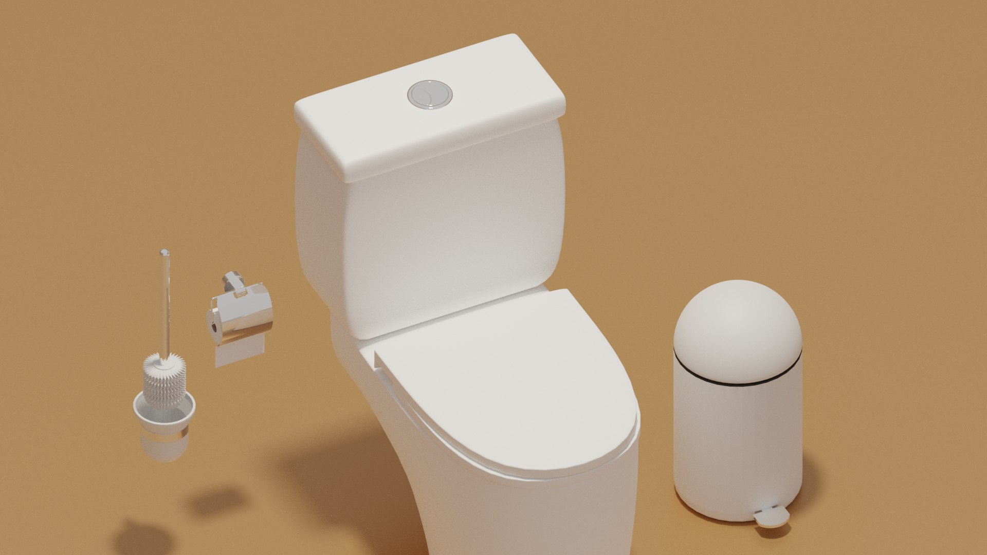 3D Toilet Toile TBrush Toilet Paper Model - TurboSquid 1753712