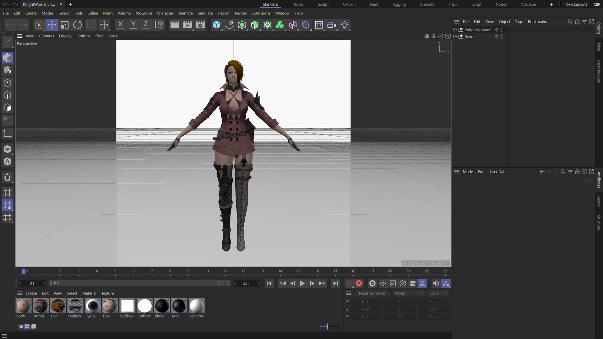 Knight Woman V3 3D model - TurboSquid 1892183