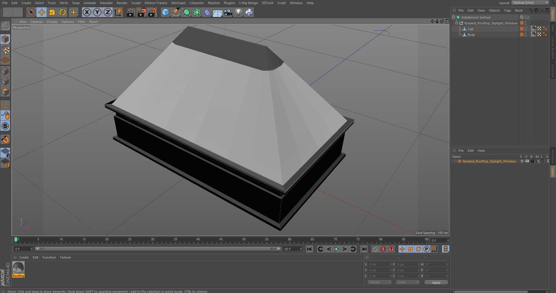Pyramid Rooftop Skylight Window 3D Model - TurboSquid 2191673