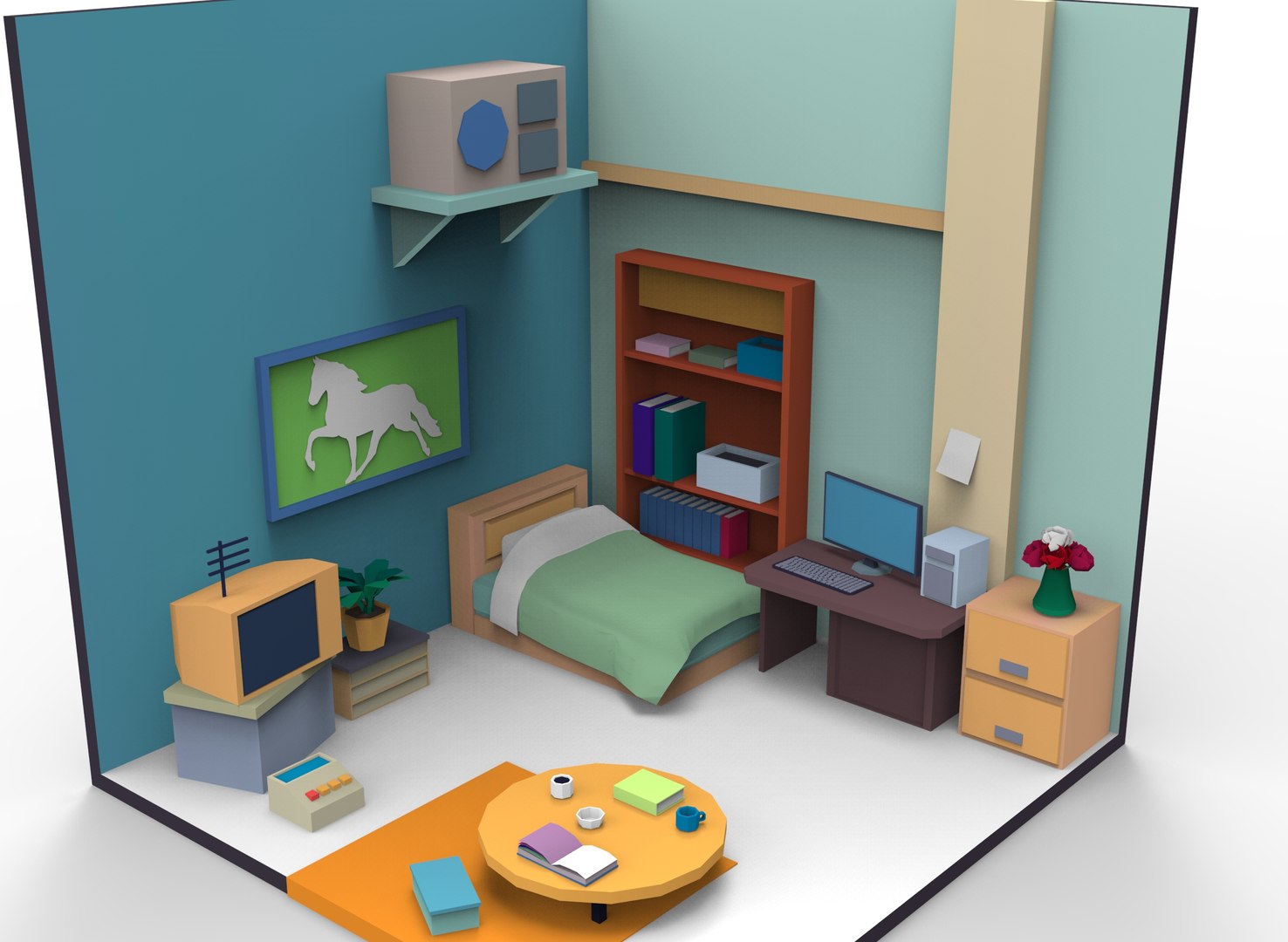 Cartoon Room 1 3D - TurboSquid 1744000