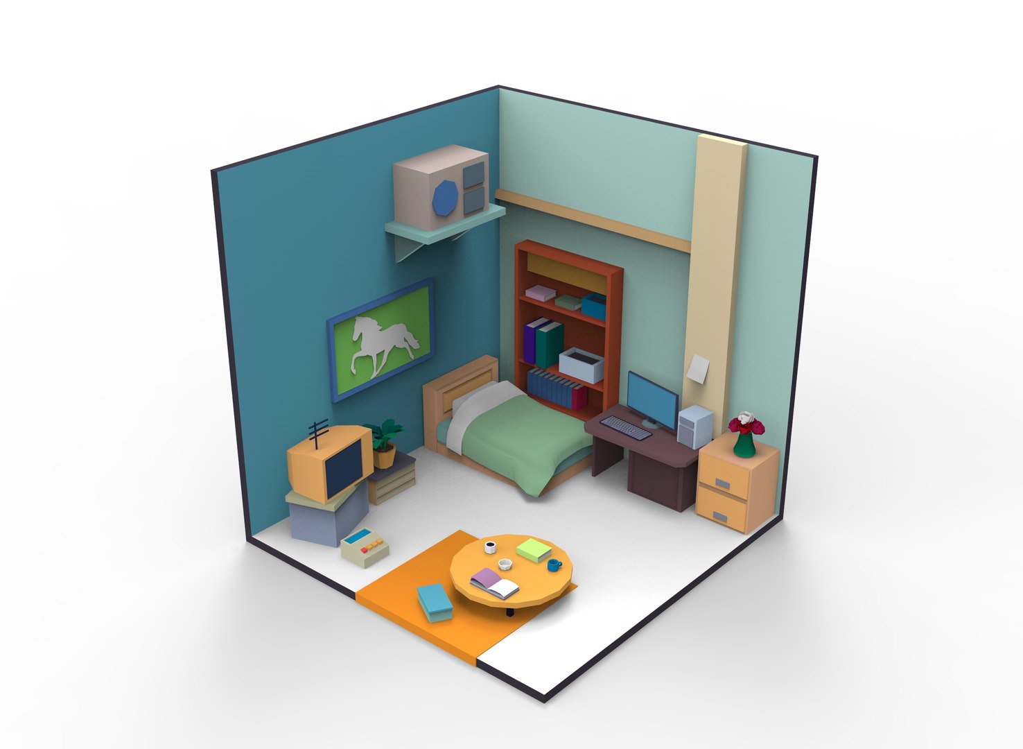 Cartoon Room 1 3D - TurboSquid 1744000