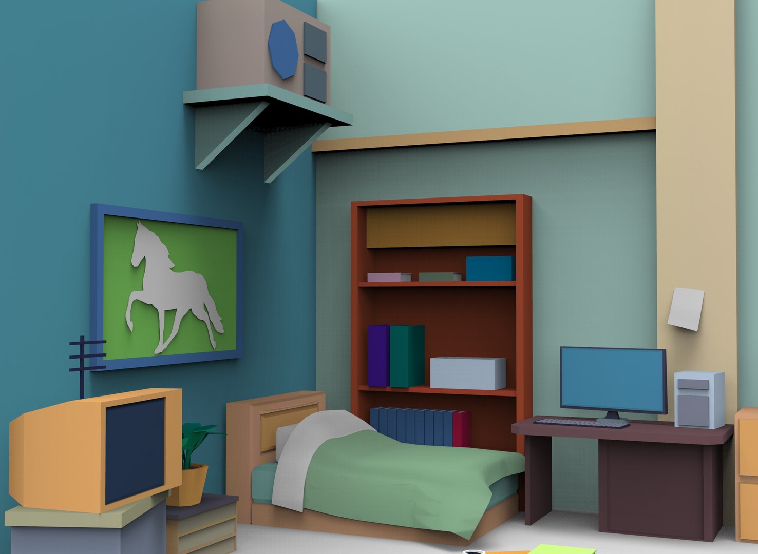 Cartoon Room 1 3D - TurboSquid 1744000