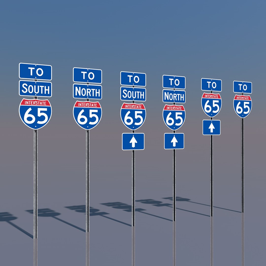 Interstate 65 Signs Alabama C4d
