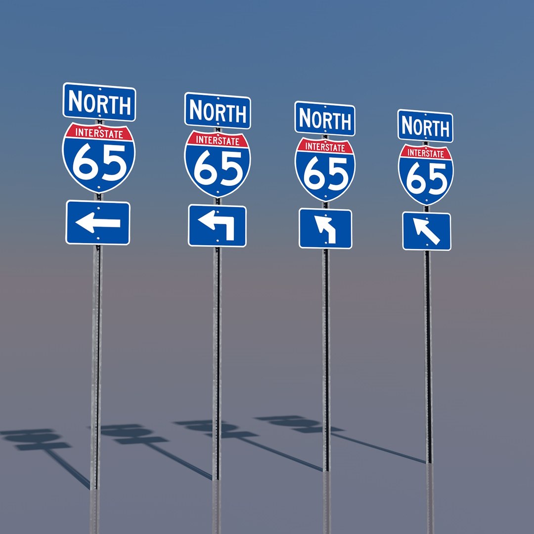 Interstate 65 Signs Alabama C4d
