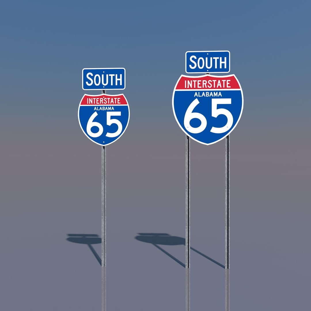 Interstate 65 Signs Alabama C4d