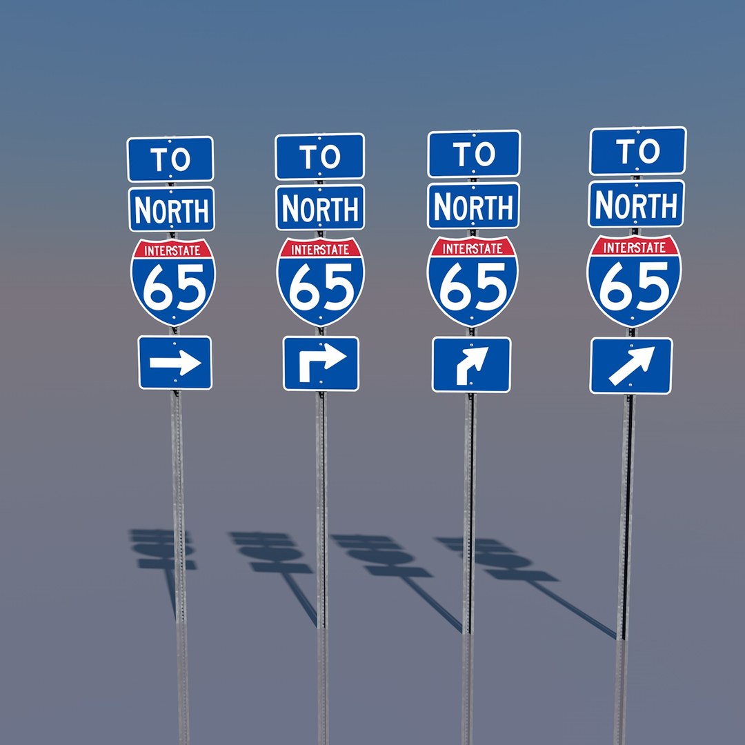 Interstate 65 Signs Alabama C4d