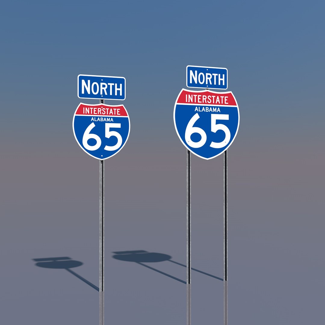Interstate 65 Signs Alabama C4d