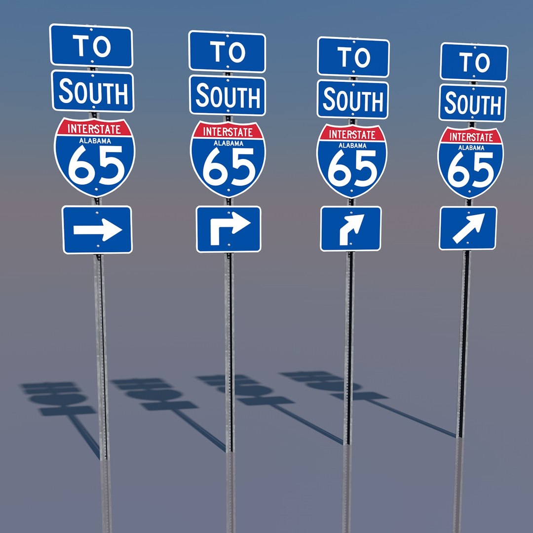 Interstate 65 Signs Alabama C4d