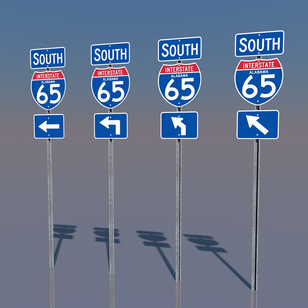 Interstate 65 Signs Alabama C4d