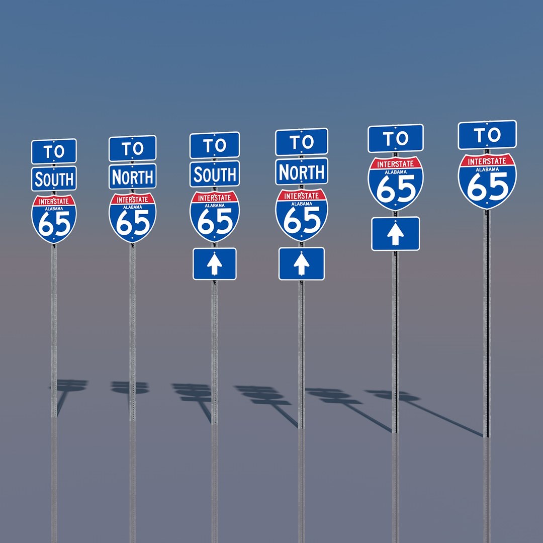 Interstate 65 Signs Alabama C4d