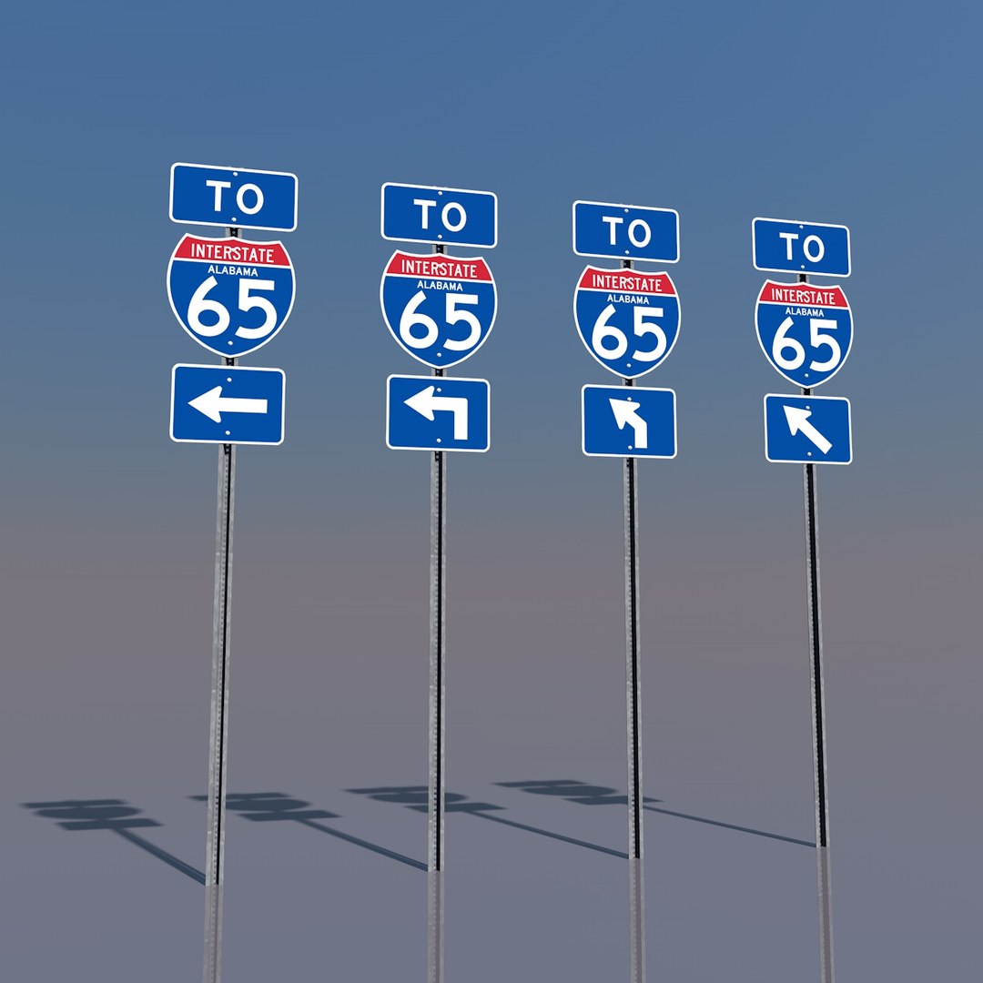 Interstate 65 Signs Alabama C4d