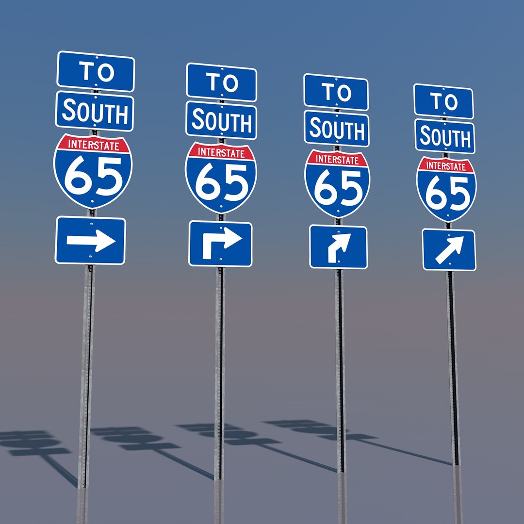 Interstate 65 Signs Alabama C4d