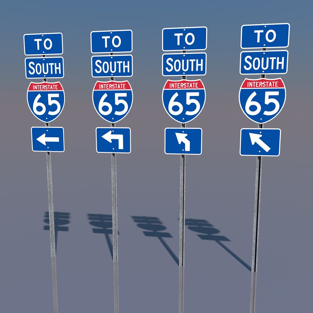Interstate 65 Signs Alabama C4d