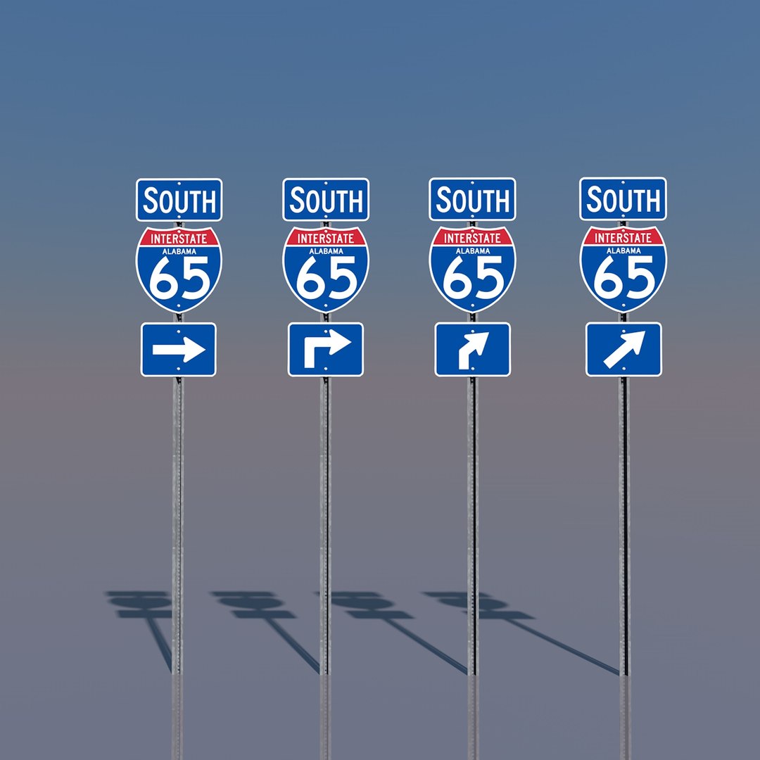 Interstate 65 Signs Alabama C4d