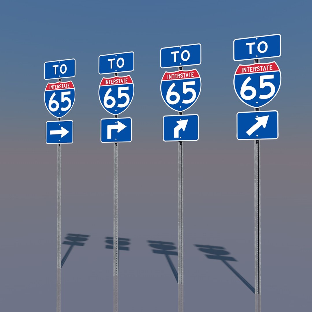 Interstate 65 Signs Alabama C4d