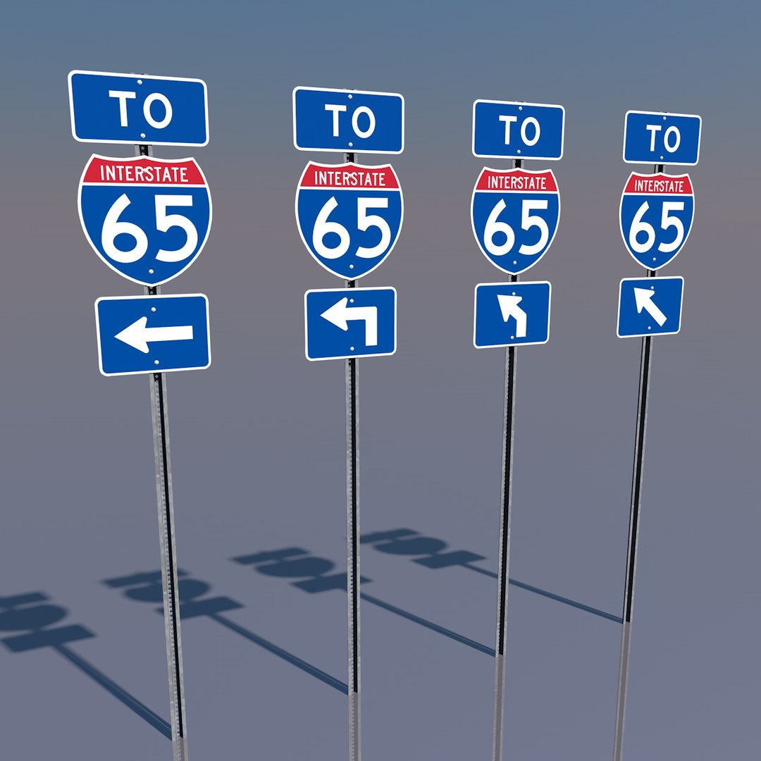 Interstate 65 Signs Alabama C4d