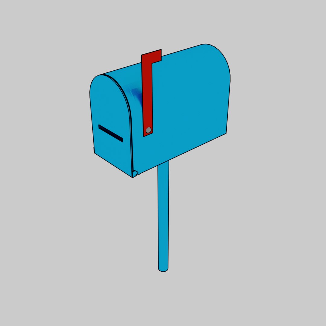 3D Blue Mailbox Model | 1142718 | TurboSquid