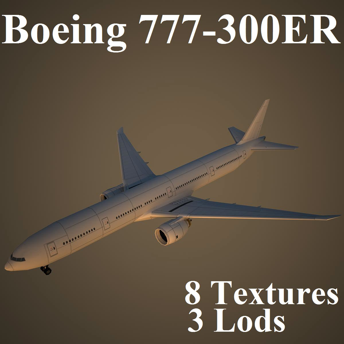 3d model boeing air low-poly