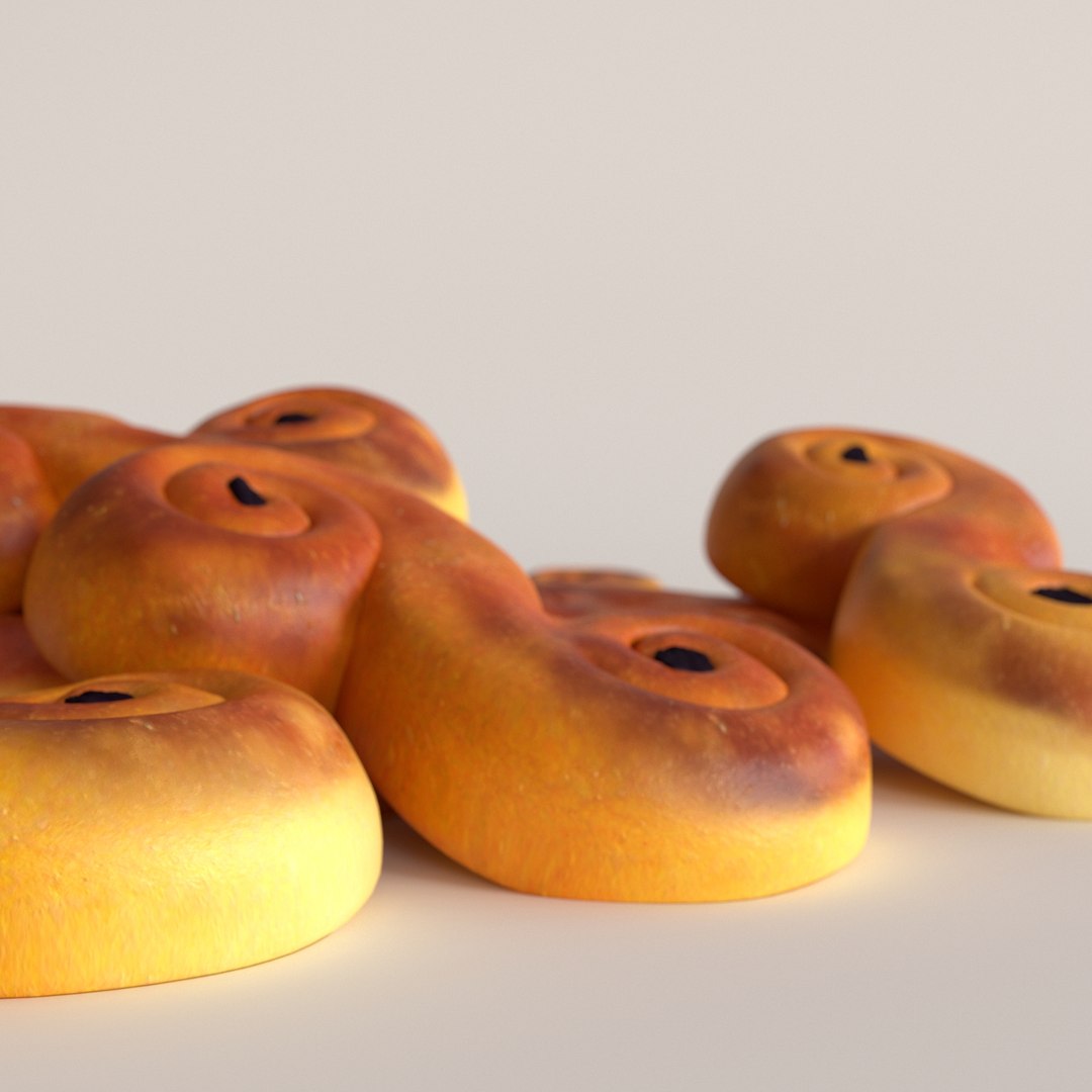 3D Saffron Buns Model - TurboSquid 1443717